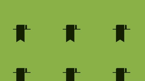 Rotating Bookmark Icon Animation On Green Stock Footage Video (100% ...