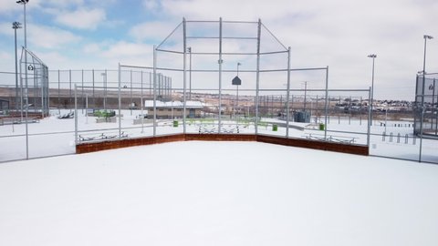 Tilt Down Baseball Softball Field Backstop Stock Footage Video (100% ...