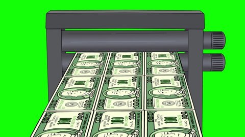 Dollar Money Printing Press Running 2d Stock Footage Video (100% ...