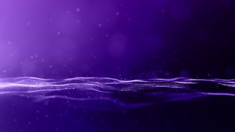 Abstract Purple Color Digital Particles Wave Stock Footage Video (100% ...