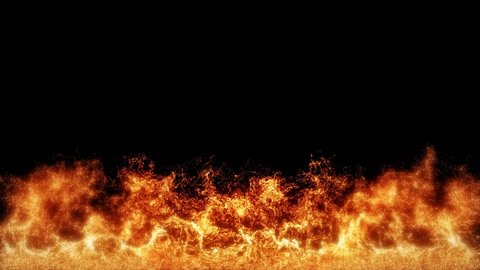 Burning Fire Line On Black Background Stock Footage Video (100% Royalty ...