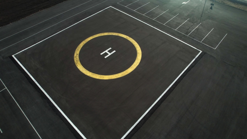 helicopter landing zone marking on helipad Stock Footage Video (100% ...