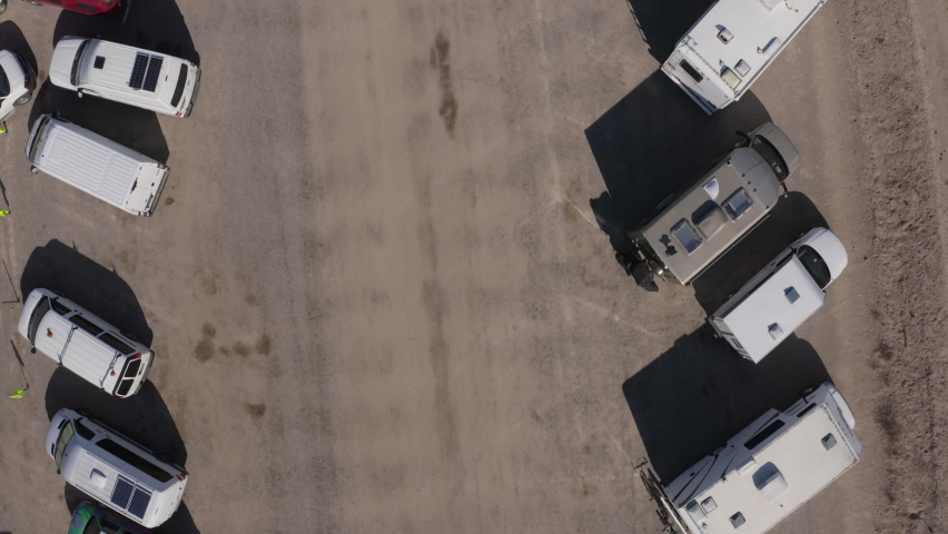 Topdown View Motorhomes Outfitted Solar Panels Stock Footage Video (100 ...
