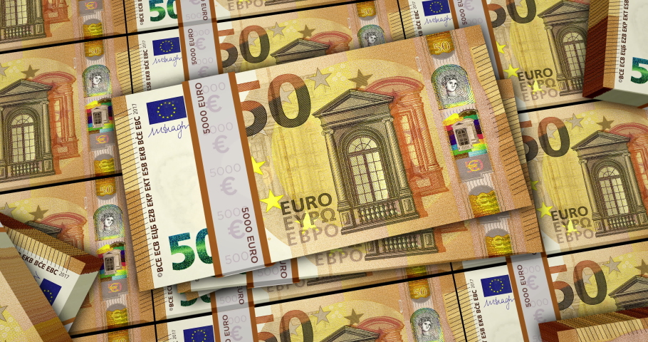 euro banknotes 3d animation camera view Stock Footage Video (100% ...
