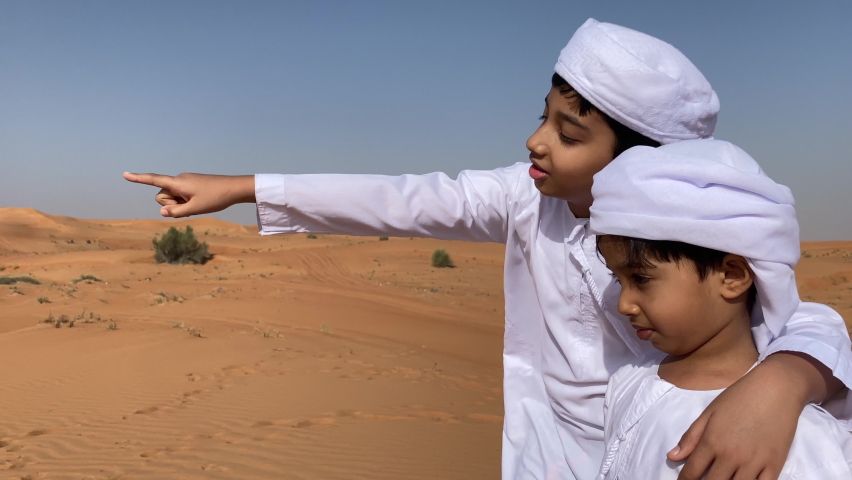 happy children wearing traditional united arab Stock Footage Video (100 ...
