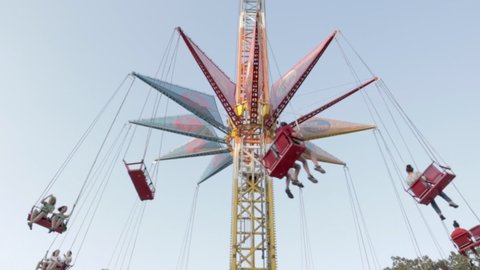 Ride High Carousel Amusement Park People Stock Footage Video (100% ...