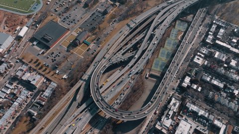 Aerial View Vehicular Intersection Traffic Peak Stock Footage Video ...