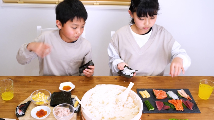 japanese children eating traditional food Stock Footage Video (100% ...