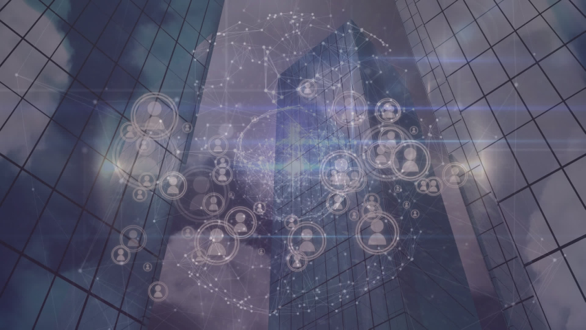 animation network connections people icons over Stock Footage Video ...