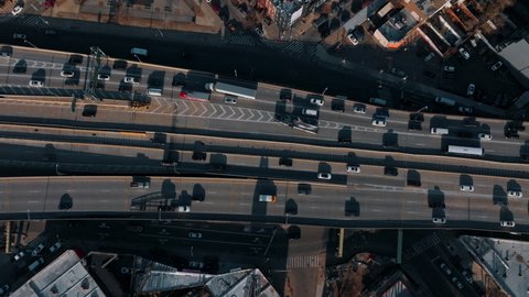 Aerial View Vehicular Intersection Traffic Peak Stock Footage Video ...