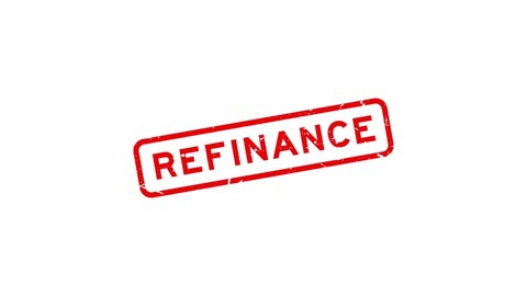 Grunge Red Refinance Word Square Rubber Stock Footage Video (100% ...