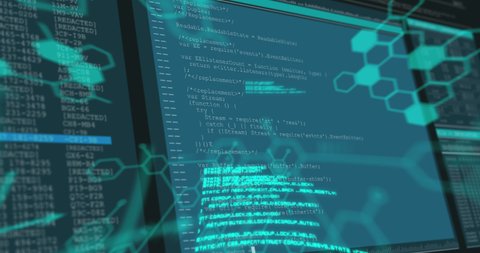 Animation Shapes Over Data Processing Global Stock Footage Video (100% ...