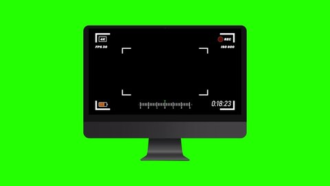 Realistic Desktop Computer Viewfinder On Screen Stock Footage Video ...