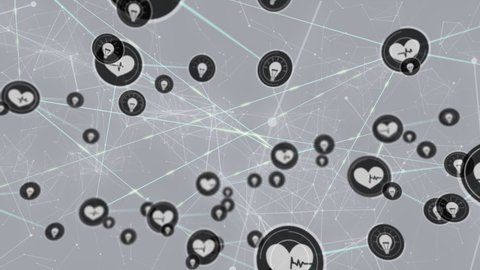 Animation Network Connections Over White Background Stock Footage Video ...