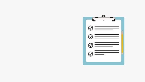 Checklist 4k Animation Clipboard Checkmarks Pencil Stock Footage Video ...