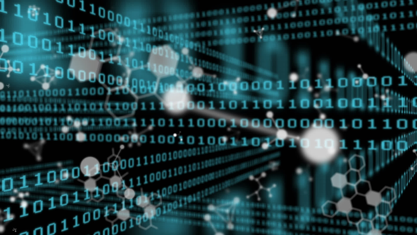 animation shapes data processing on black Stock Footage Video (100% ...