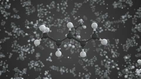 Molecule Piperylene Isolated Molecular Model Looping Stock Footage ...