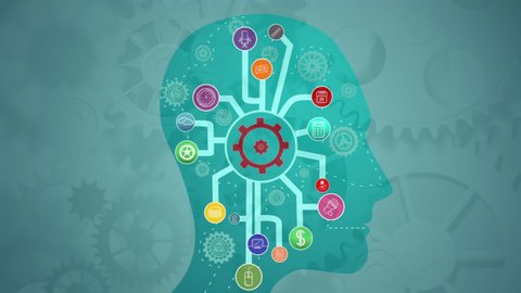 Animation Human Head Models Gears On Stock Footage Video (100% Royalty ...