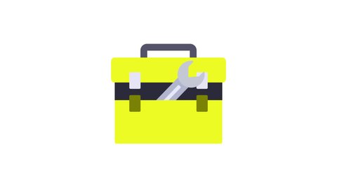 Toolbox Animation Cartoon Toolbox Icon On Stock Footage Video (100% ...