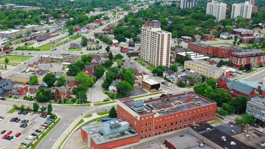 Aerial View of Downtown Kitchener in Ontario, Canada image - Free stock ...