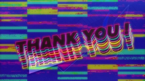 Digital Animation Neon Thank You Text Stock Footage Video (100% Royalty ...