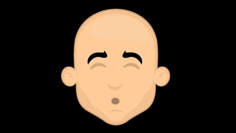 Loop Animation Face Cartoon Bald Man Stock Footage Video (100% Royalty ...