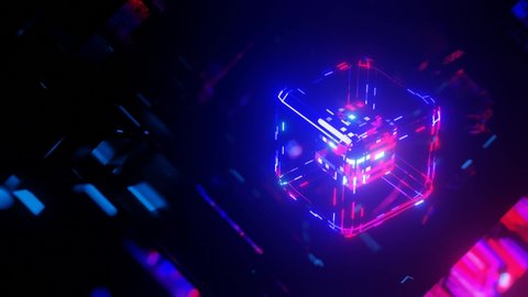 3d Object Structure Rotates Moves Inside Stock Footage Video (100% ...