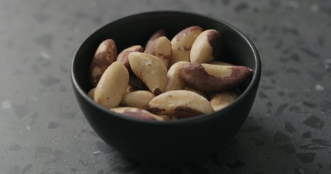 Slow Motion Brazil Nuts Falling Into Stock Footage Video (100% Royalty ...