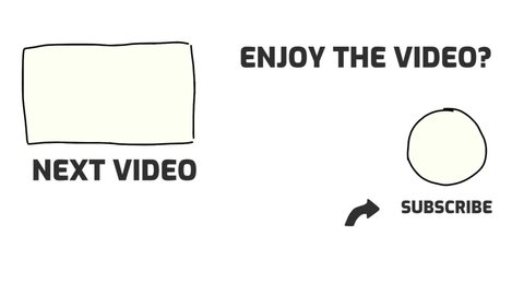 Hand Drawn Style Animated End Screen Stock Footage Video (100% Royalty ...