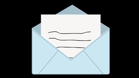 Loop Animation Letter Coming Out Envelope Stock Footage Video (100% ...
