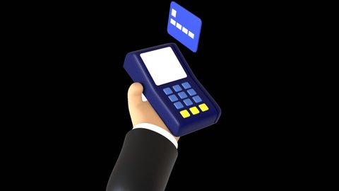 3d Animation Credit Card Machine Transparent Stock Footage Video (100% ...