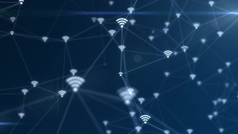 Animation Wi Fi Icons Connected Global Stock Footage Video (100% ...