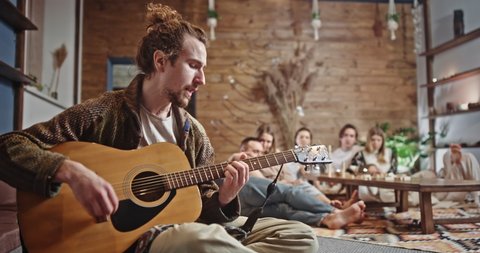Hippies Playing Traditional Musical Instruments Together Stock Footage ...