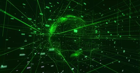 Holographic Rotating Green Earth Animation Digital Stock Footage Video ...