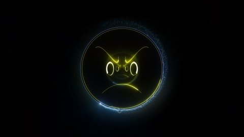 Angry Face Emoji Neon Background Animation Stock Footage Video (100% ...
