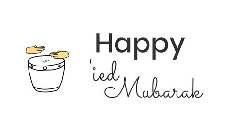 Hand Drawn Style Animated Happy Ied Stock Footage Video (100% Royalty ...
