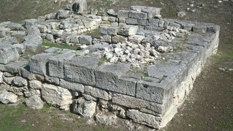 Ruins Foundations Ancient Greek Buildings Stock Footage Video (100% ...
