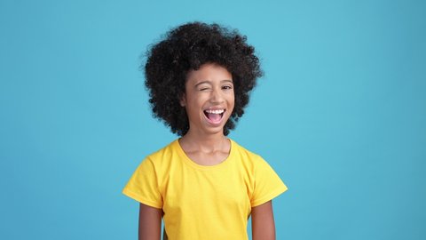 Cheerful Kid Girl Free Time Wink Stock Footage Video (100% Royalty-free ...