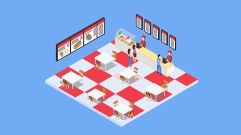 Crowd Customers Animation Queuing Line Buying Stock Footage Video (100% ...