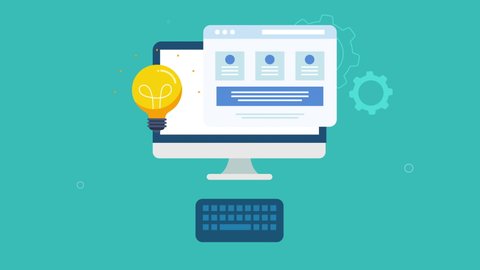 Flat Design Animation Web Design Processwebsite Stock Footage Video ...