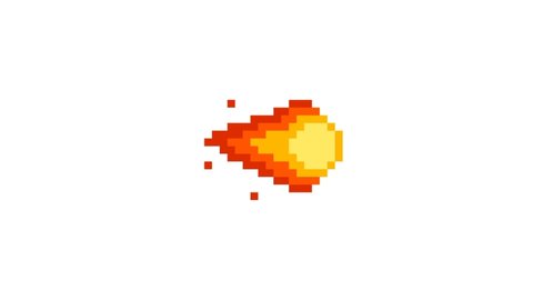 Pixel Fireball Animation On White Background Stock Footage Video (100% ...