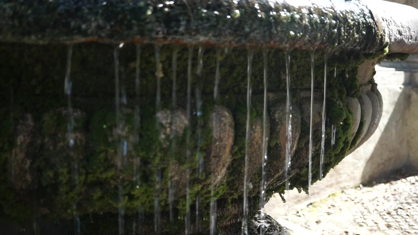 detail rivulets water falling basin fountain Stock Footage Video (100% ...