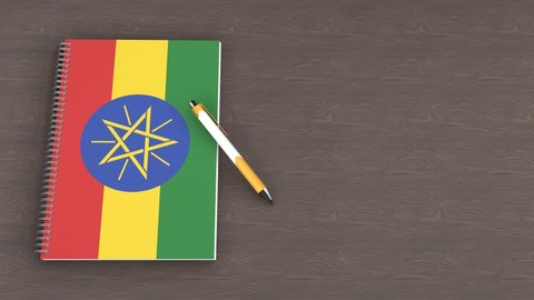 Notebook Flag Ethiopia Lying Pen 3d Stock Footage Video (100% Royalty ...