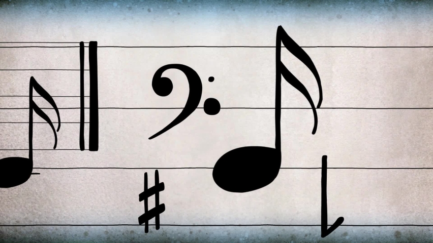 cartoon animation big music notes vintage Stock Footage Video (100% ...