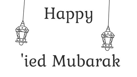 Hand Drawn Style Animated Happy Ied Stock Footage Video (100% Royalty ...