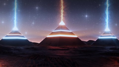 Land Ancient Pyramids Loop Landscape Background Stock Footage Video ...