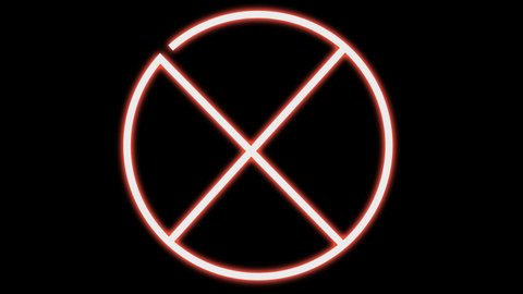 Neon Crossedout Red Sign Symbol Cancellation Stock Footage Video (100% ...