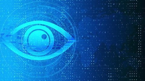 4k Biometric Screening Cyber Eye Digital Stock Footage Video (100% ...