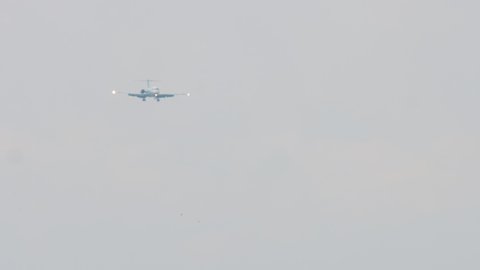 Long Shot Threeengine Jet Aircraft Approaching Stock Footage Video (100 ...