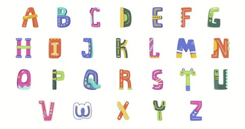Animated Alphabet Kids Motion Graphic English Stock Footage Video (100% ...